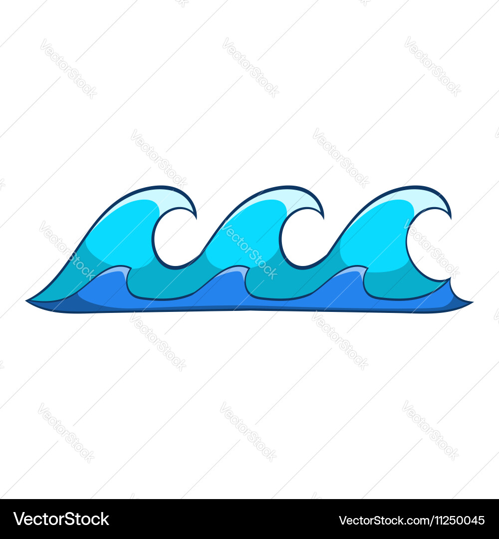 Small waves icon cartoon style Royalty Free Vector Image