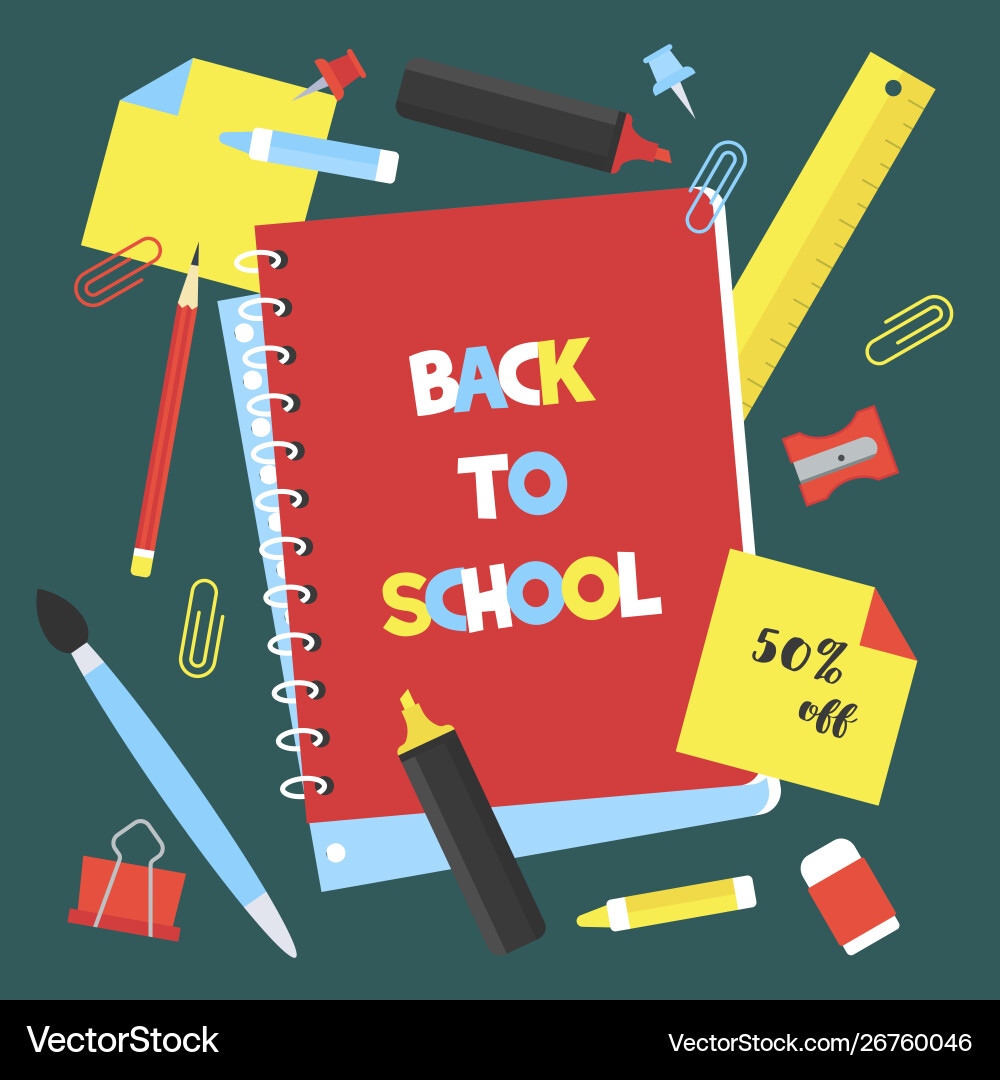 Back to school poster template Royalty Free Vector Image