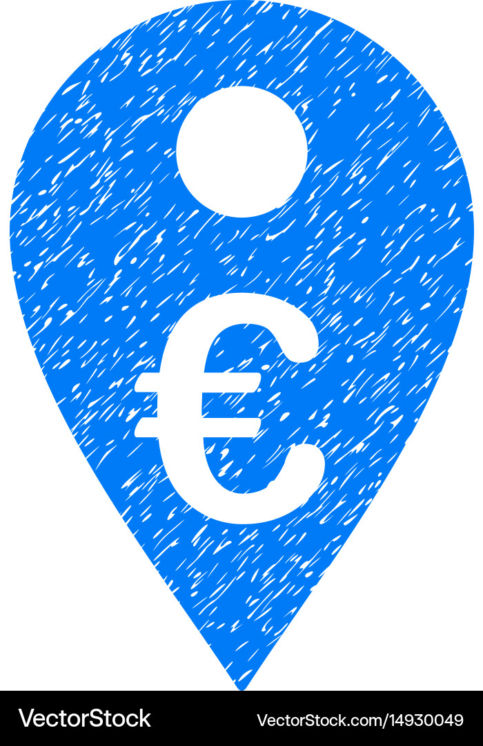 Euro map marker grunge icon Royalty Free Vector Image
