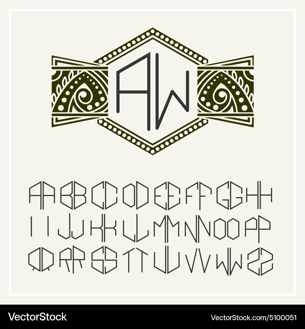 Stylish monogram elegant line art logo design Vector Image