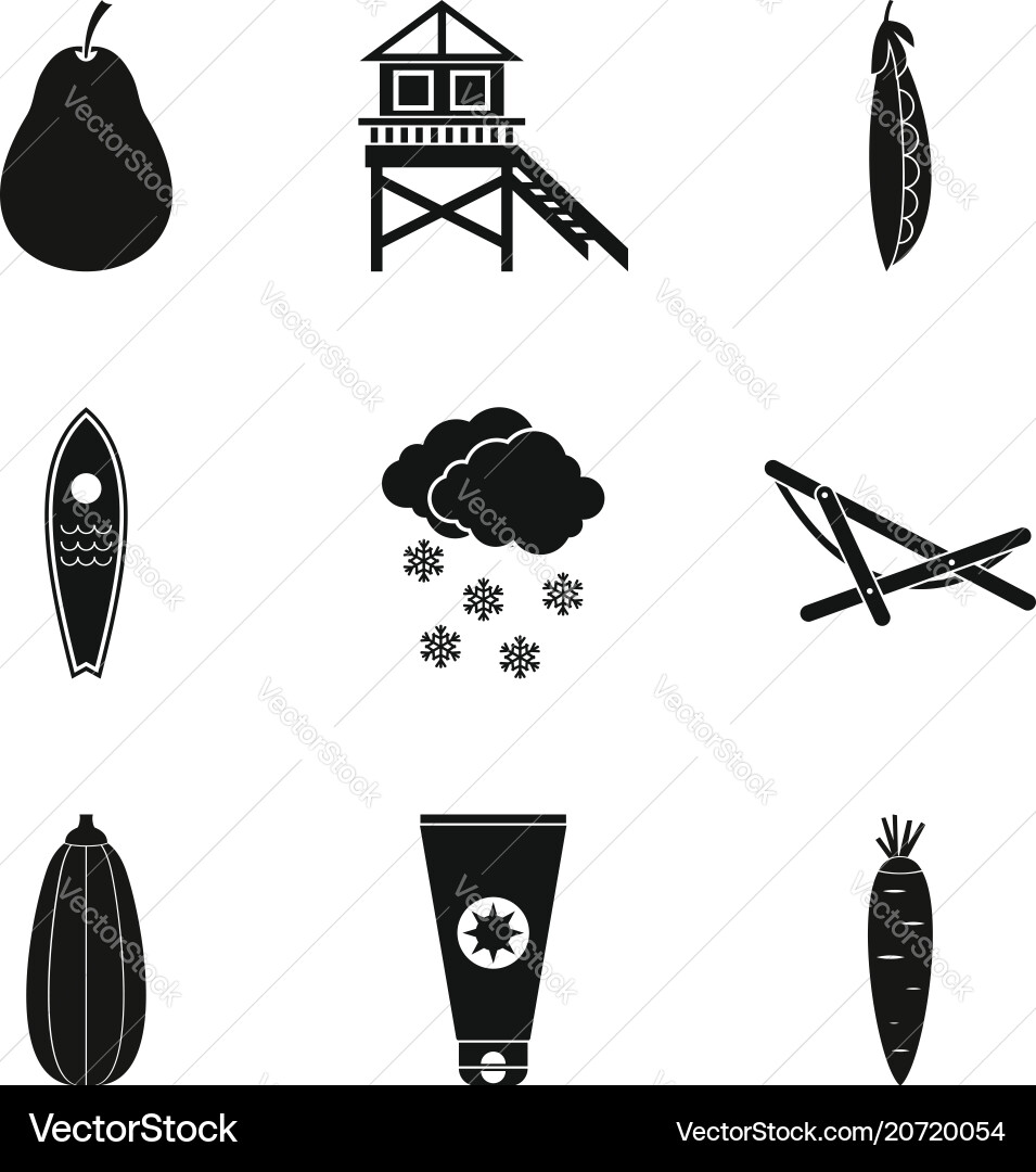 Sanity icons set simple style Royalty Free Vector Image