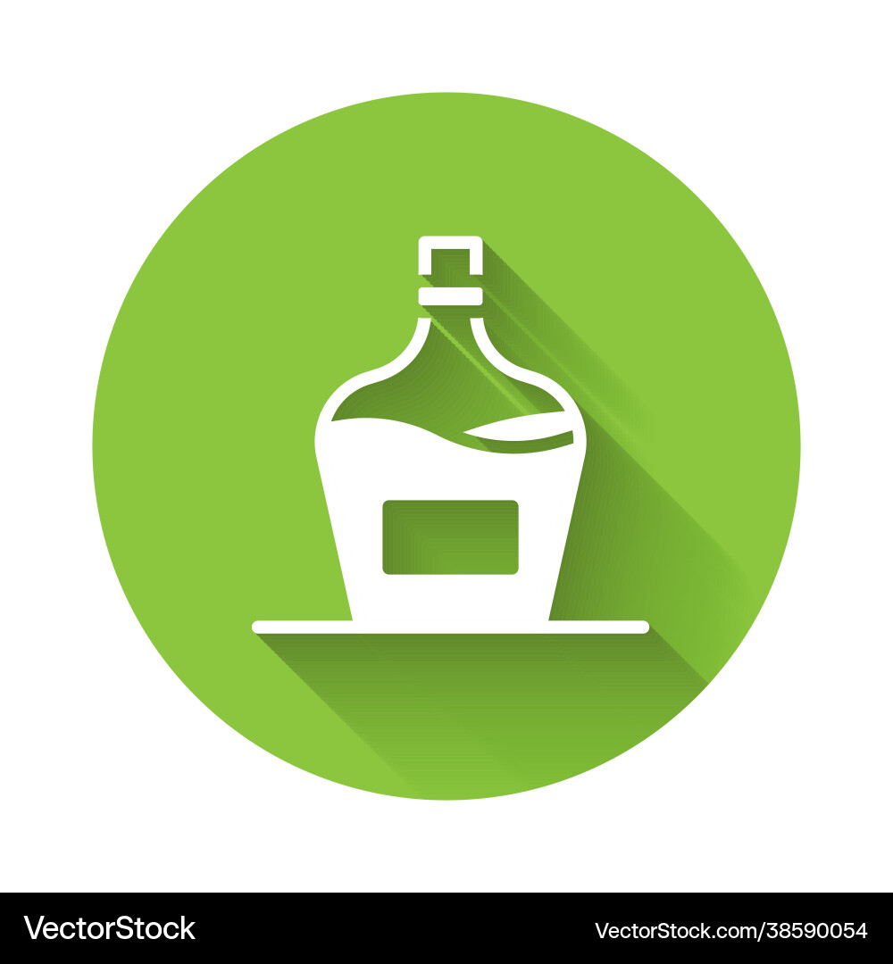 White old bottle wine icon isolated with long Vector Image