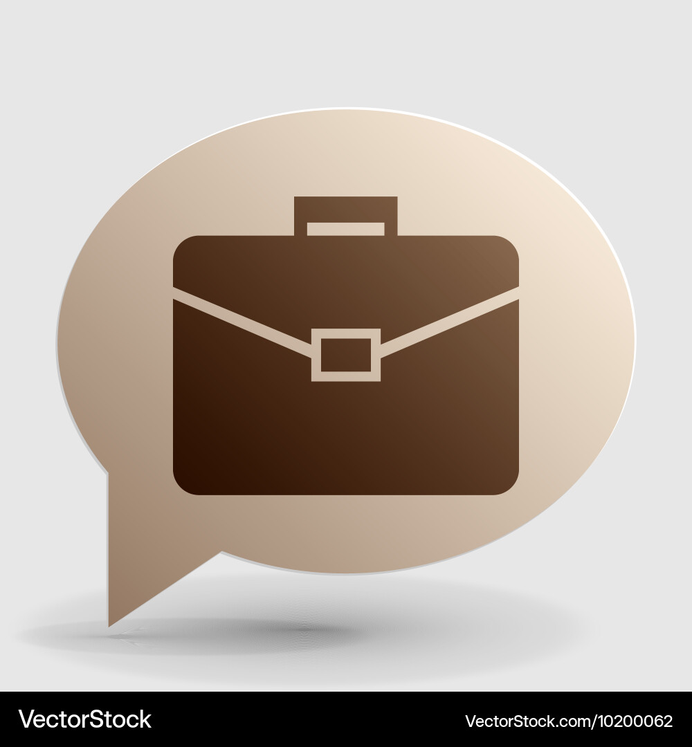 Briefcase sign brown gradient icon Royalty Free Vector Image