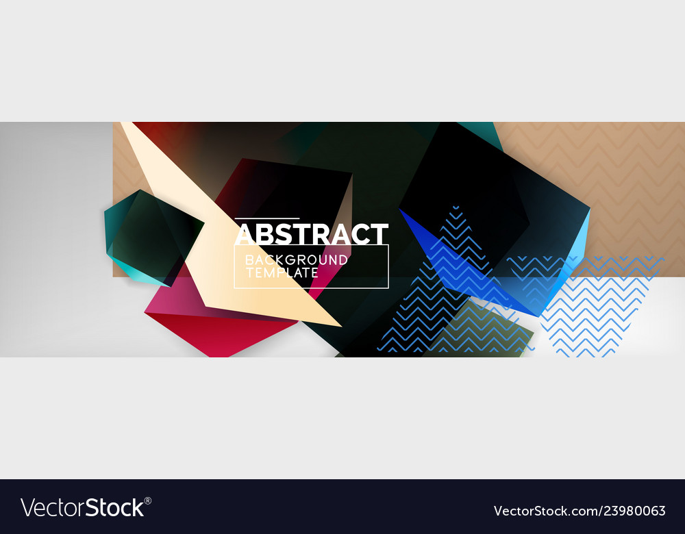 Triangular 3d geometric shapes composition Vector Image