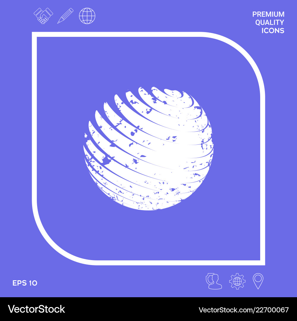 Earth logo design with grunge effect graphic Vector Image