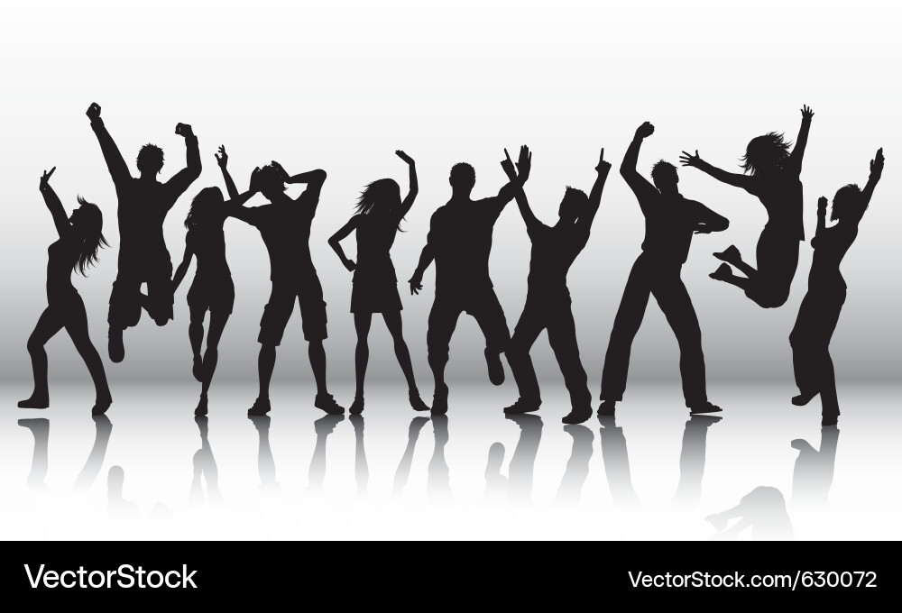 Party silhouette Royalty Free Vector Image - VectorStock