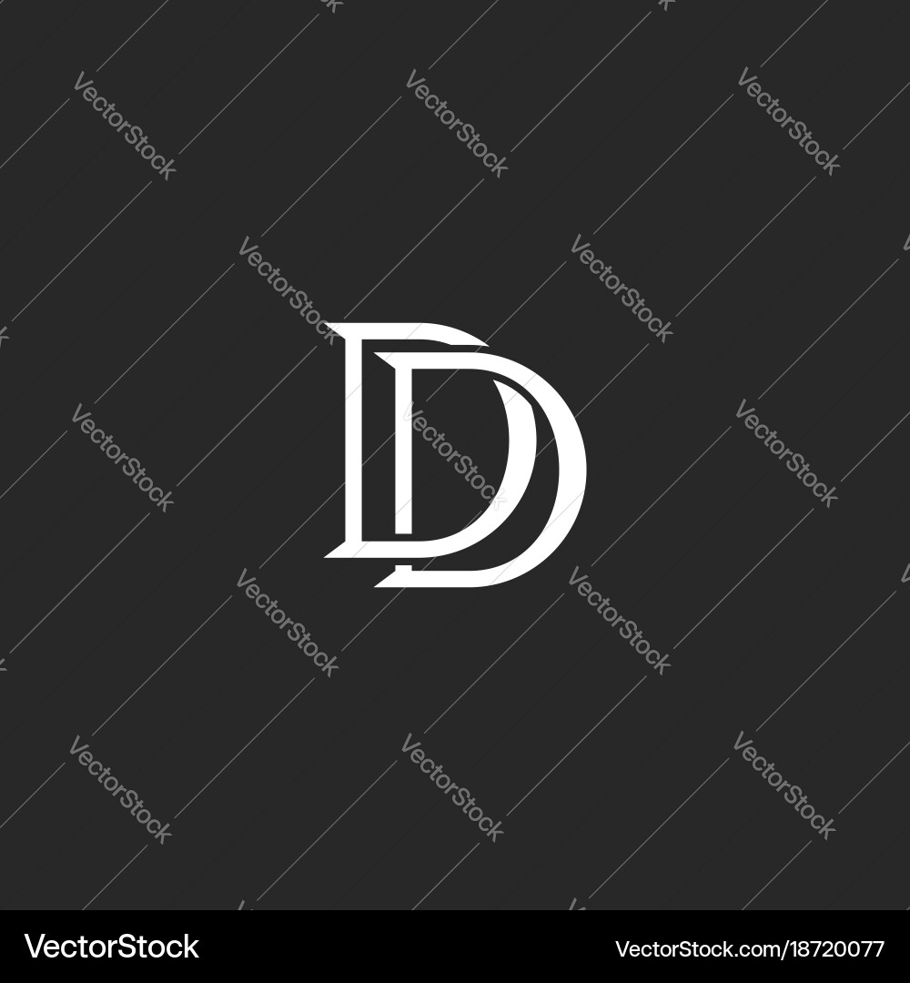 Letters initials dd logo monogram weaving lines Vector Image