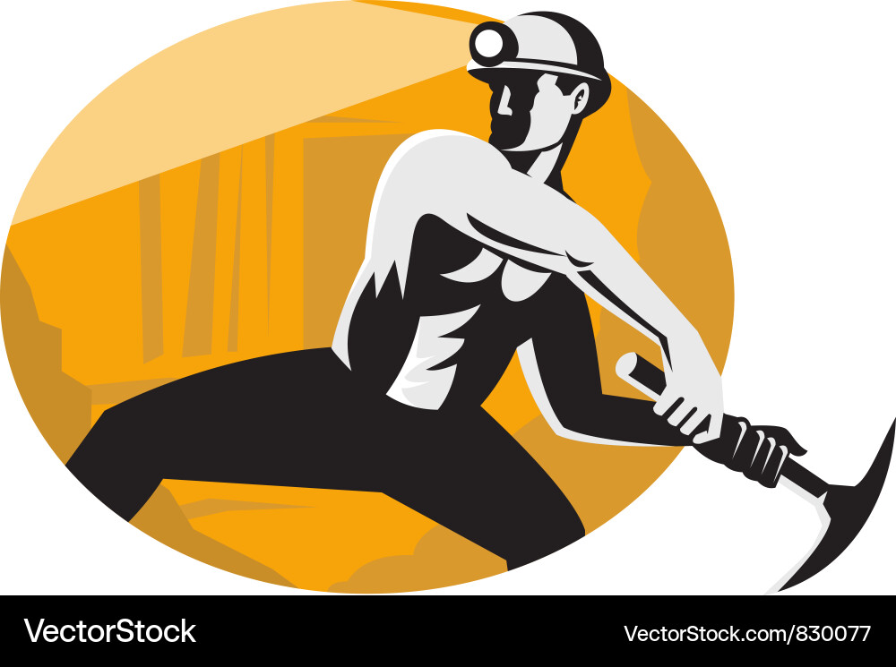Retro Coal Miner Icon Royalty Free Vector Image