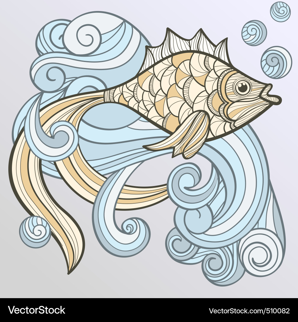 Vector abstract fish on splash of water Royalty Free Vector