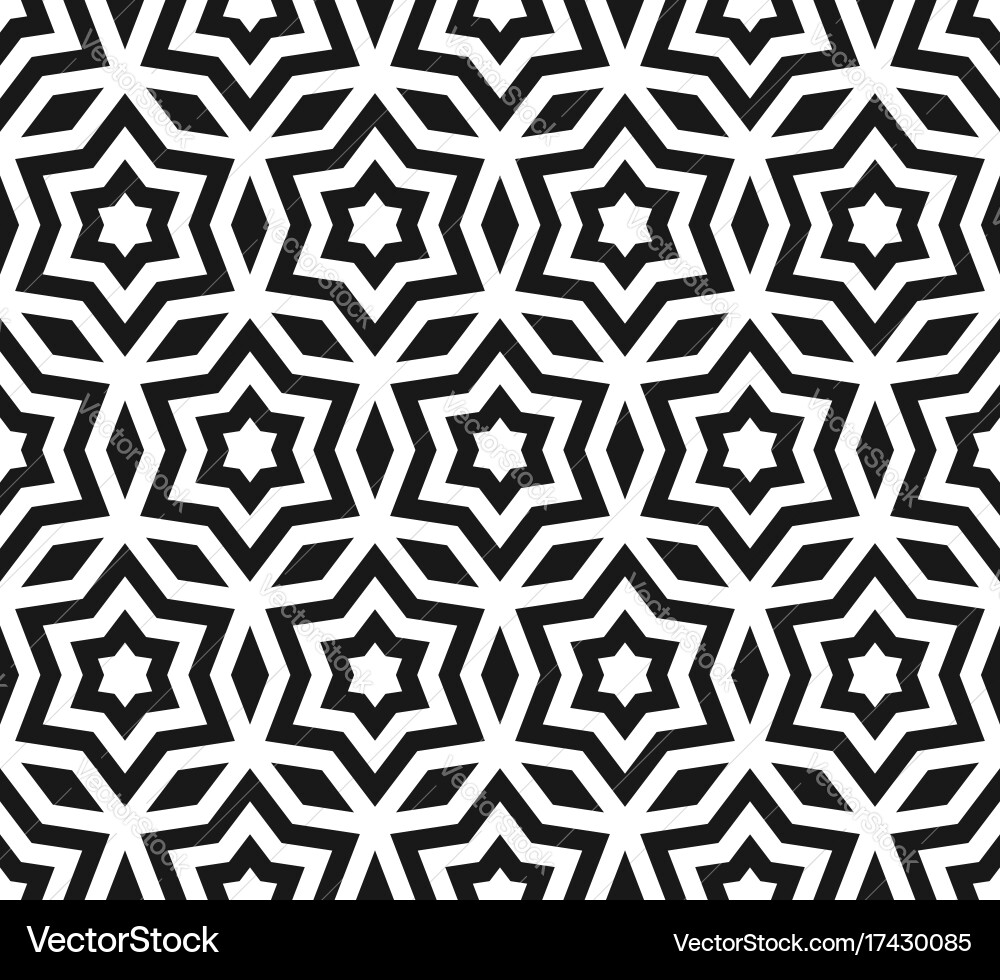 Stars seamless pattern geometric ornament texture Vector Image