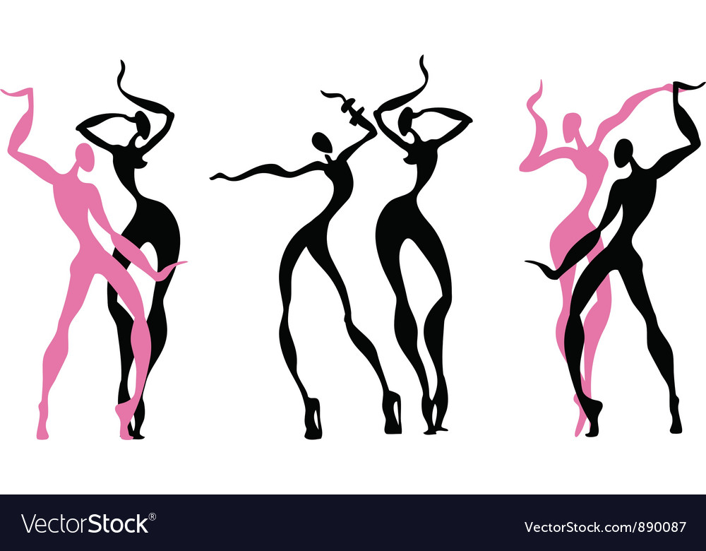 Abstract dancing figures Royalty Free Vector Image