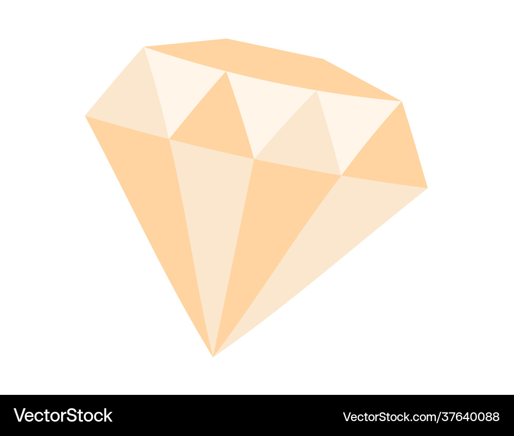 Cute sticker beautiful diamond piece on white Vector Image