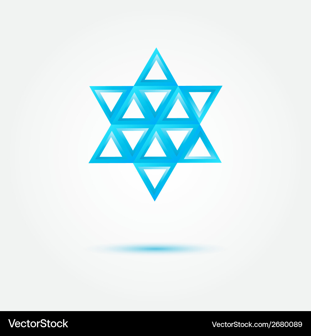 Abstract Jewish star made by triangles - symbol Vector Image