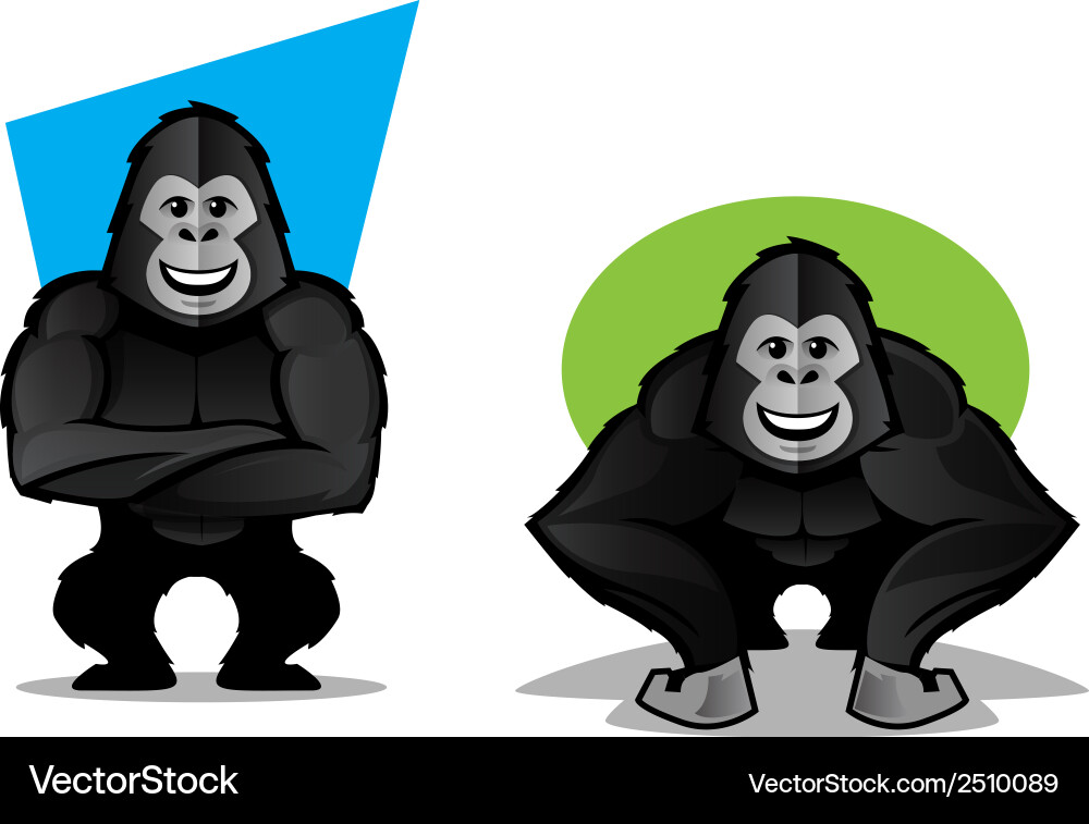 Gorilla character set Royalty Free Vector Image