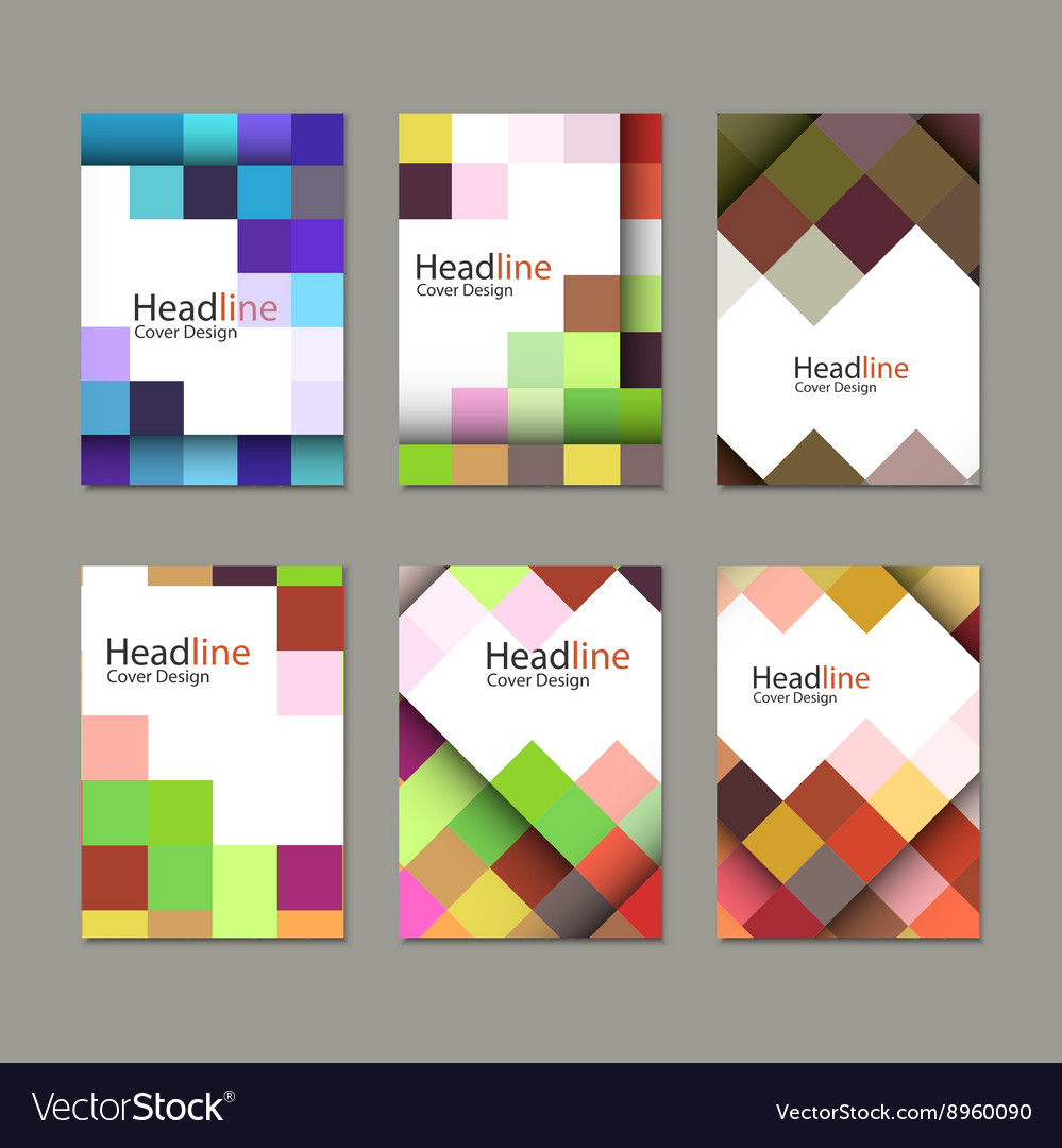 Abstract square pattern brochure Royalty Free Vector Image