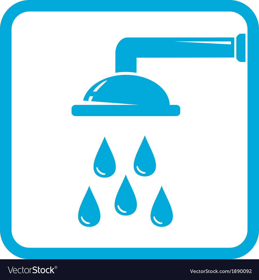 Bathroom Symbol With Shower Icon Royalty Free Vector Image