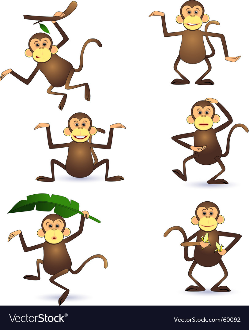 Monkeys Royalty Free Vector Image - VectorStock Monkeys Royalty Free Vector Image - VectorStock