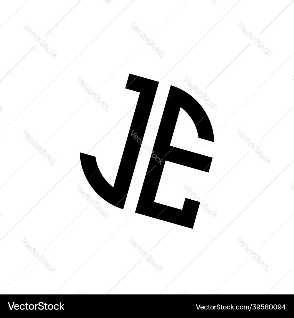 Je logo monogram design template Royalty Free Vector Image