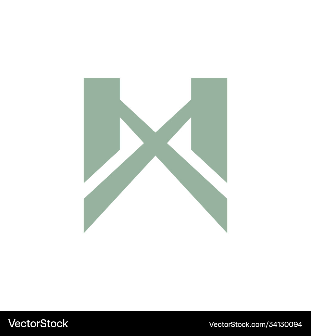 Letter w bridge shape geometric logo Royalty Free Vector