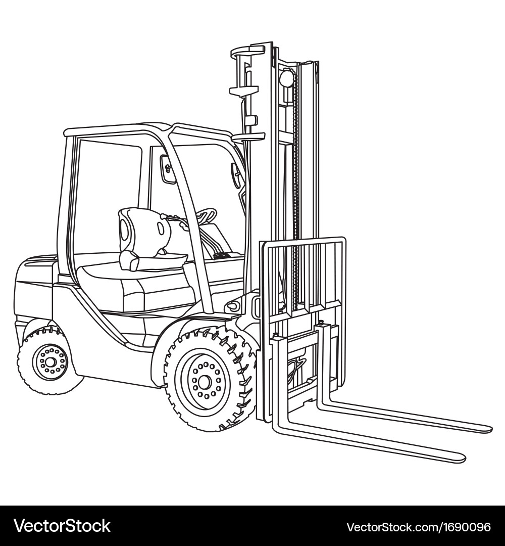 Forklift outline Royalty Free Vector Image - VectorStock