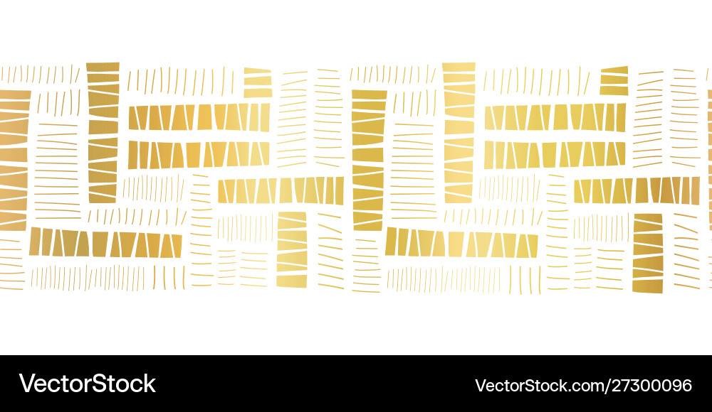 Seamless border gold foil block stripes Royalty Free Vector