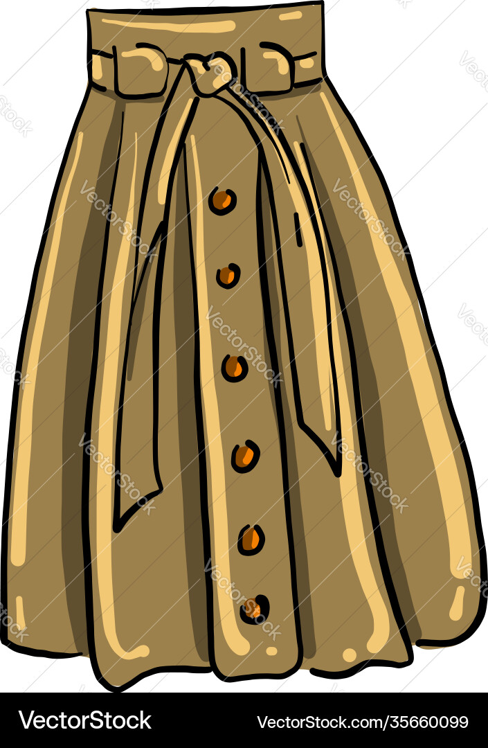 Big yellow skirt on white background Royalty Free Vector