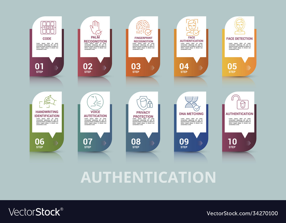 Infographic authentication template icons Vector Image