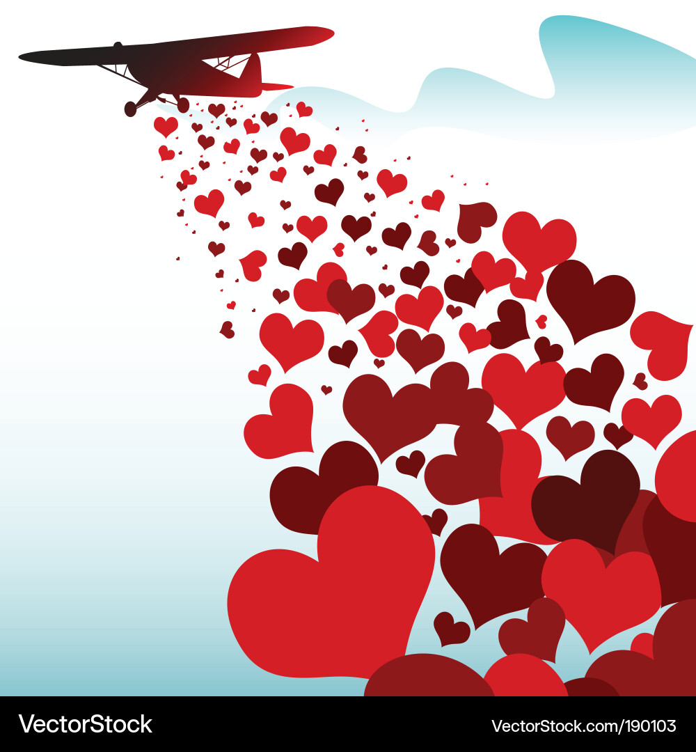 Love plane Royalty Free Vector Image - VectorStock