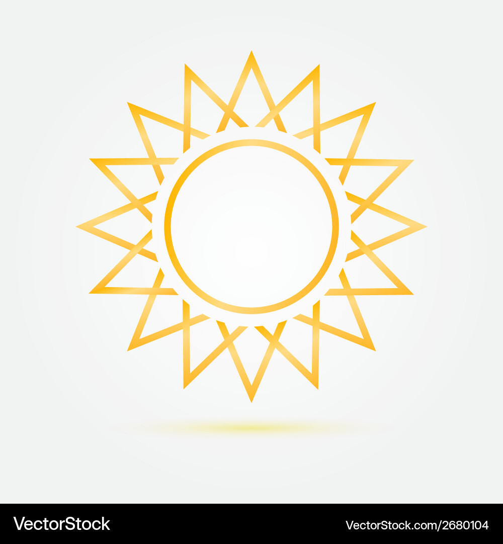 Orange minimal sun icon Royalty Free Vector Image