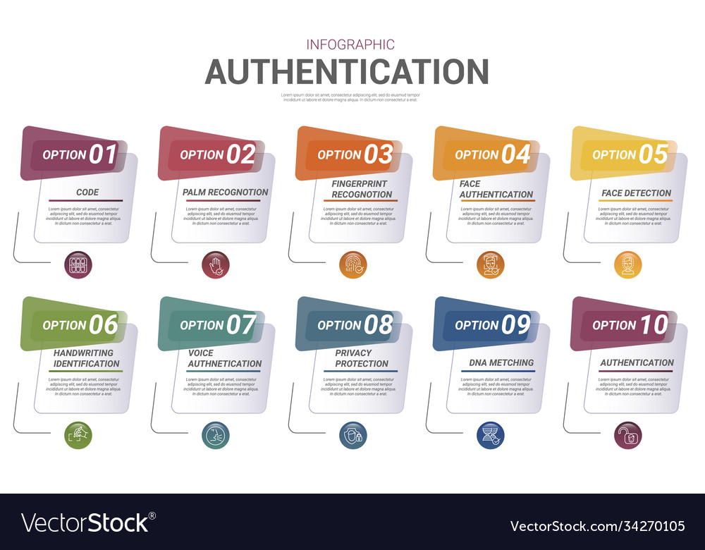 Infographic authentication template icons Vector Image