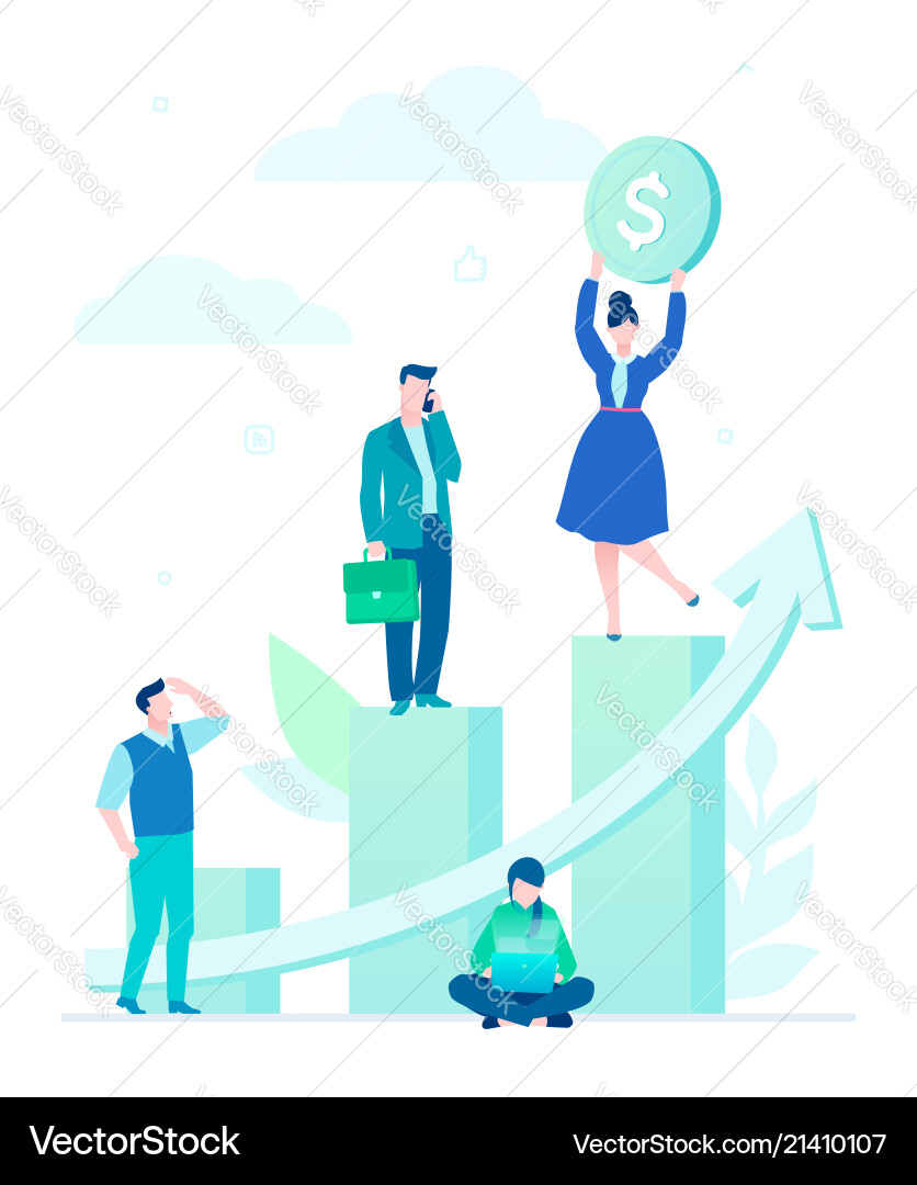 Business growth - flat design style colorful Vector Image