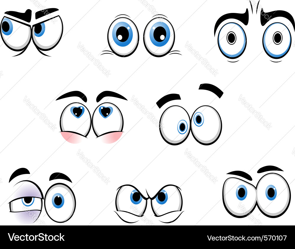 Cartoon eyes Royalty Free Vector Image - VectorStock