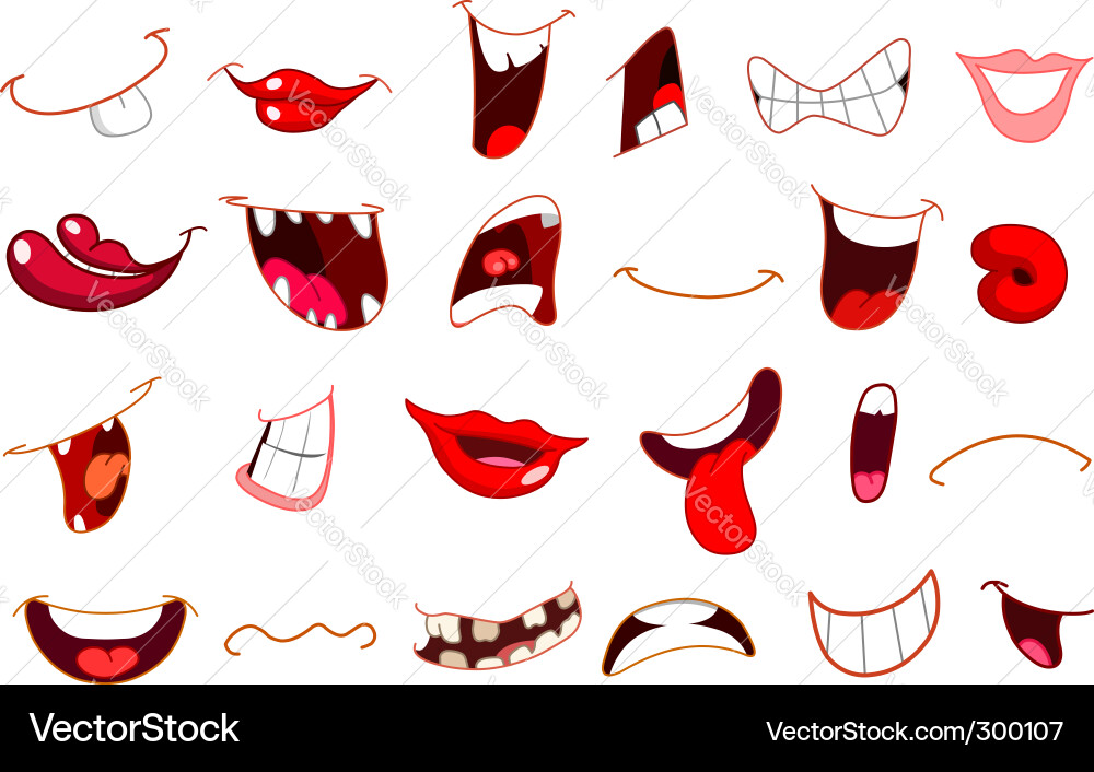 Cartoon mouths Royalty Free Vector Image - VectorStock