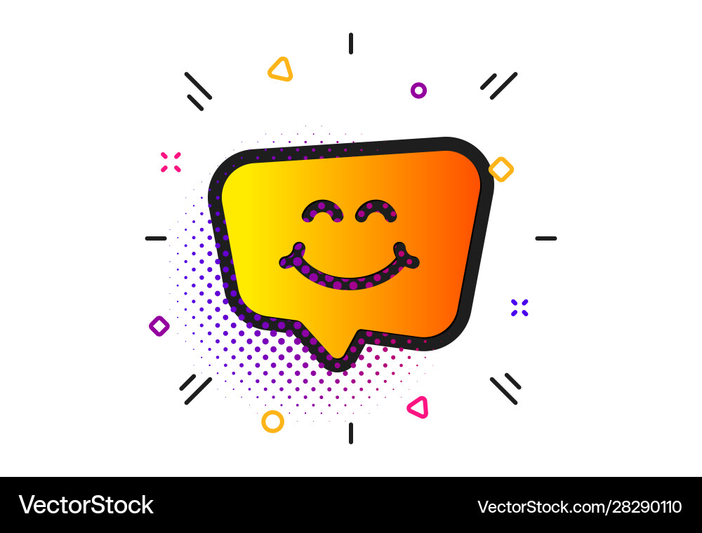 Smile chat icon happy emoticon sign speech Vector Image