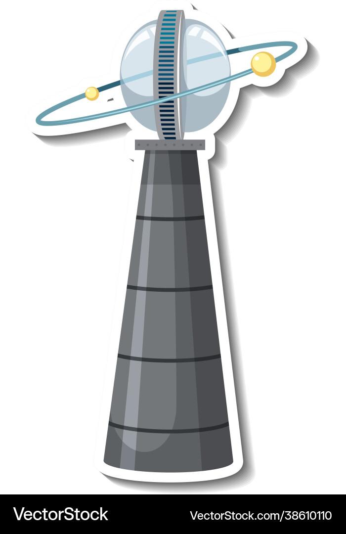 Sticker template with unidentified flying object Vector Image