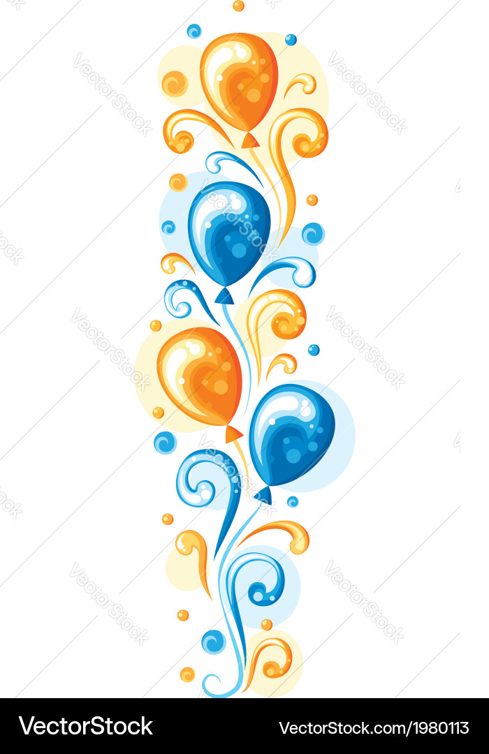 Vertical border with balloons Royalty Free Vector Image