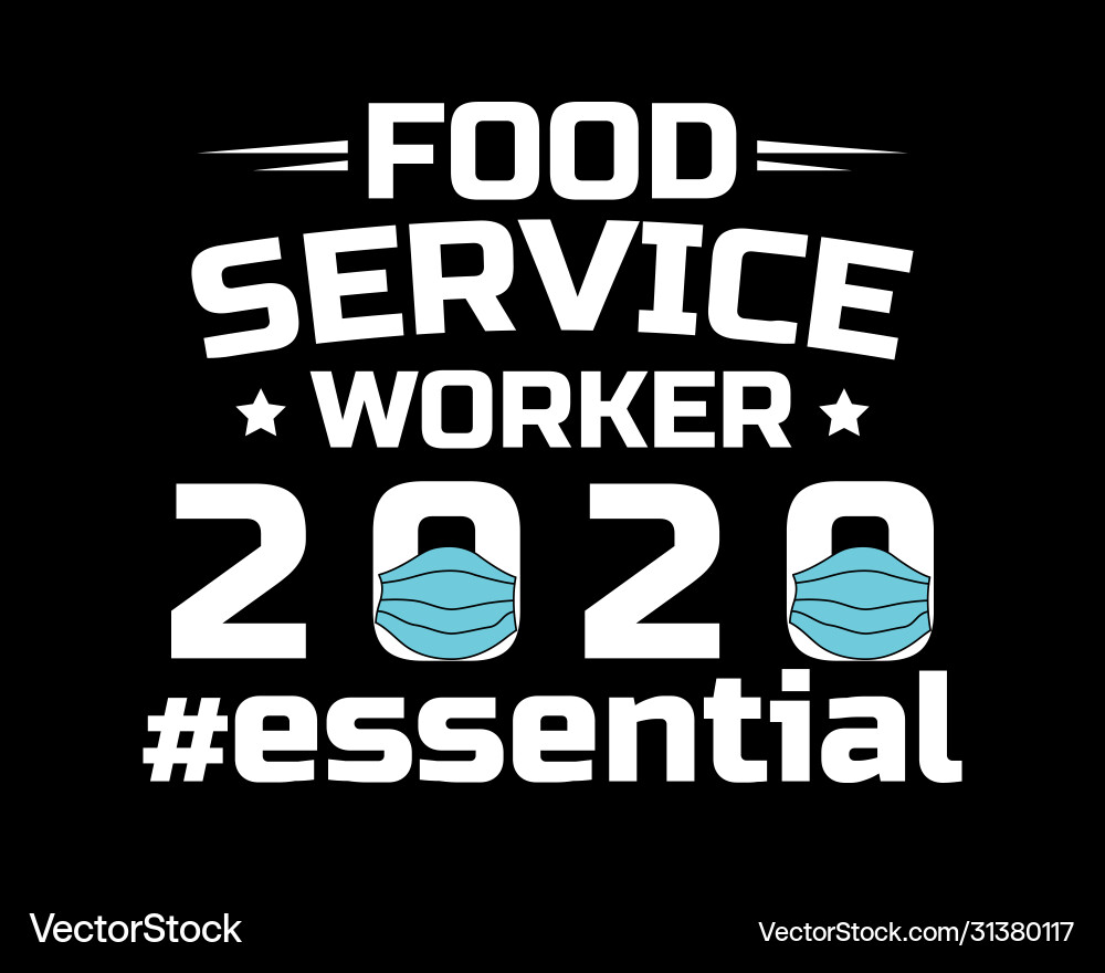 Food service worker text quote tshirt design Vector Image