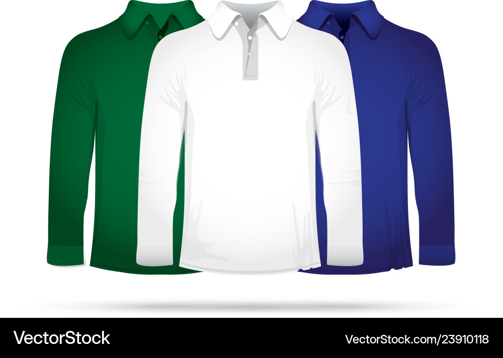 Set of three long t-shirts Royalty Free Vector Image