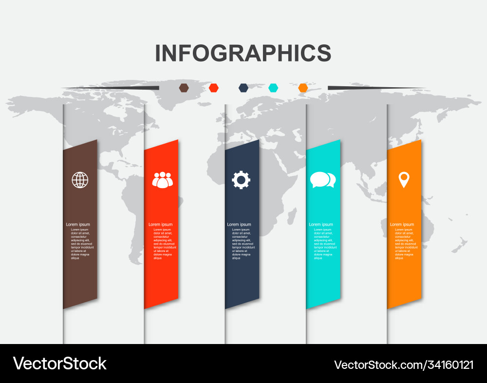 Infographic design template with 5 options Vector Image