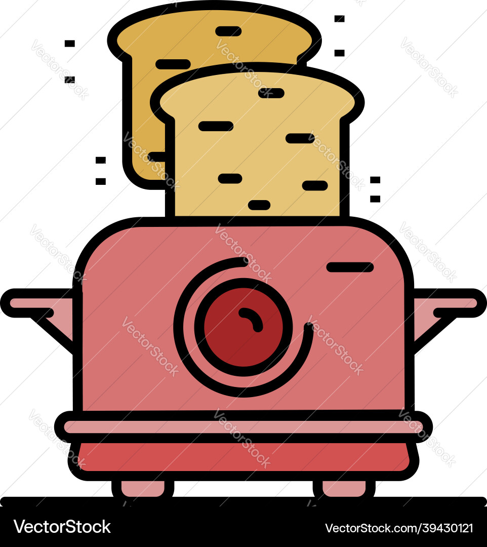 Toaster icon color outline Royalty Free Vector Image