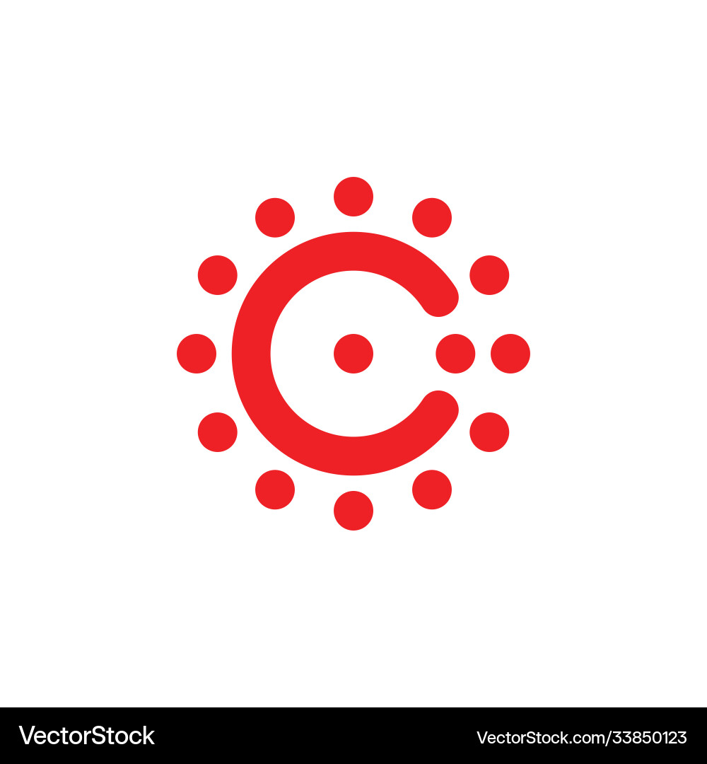 Letter c circle dots logo Royalty Free Vector Image
