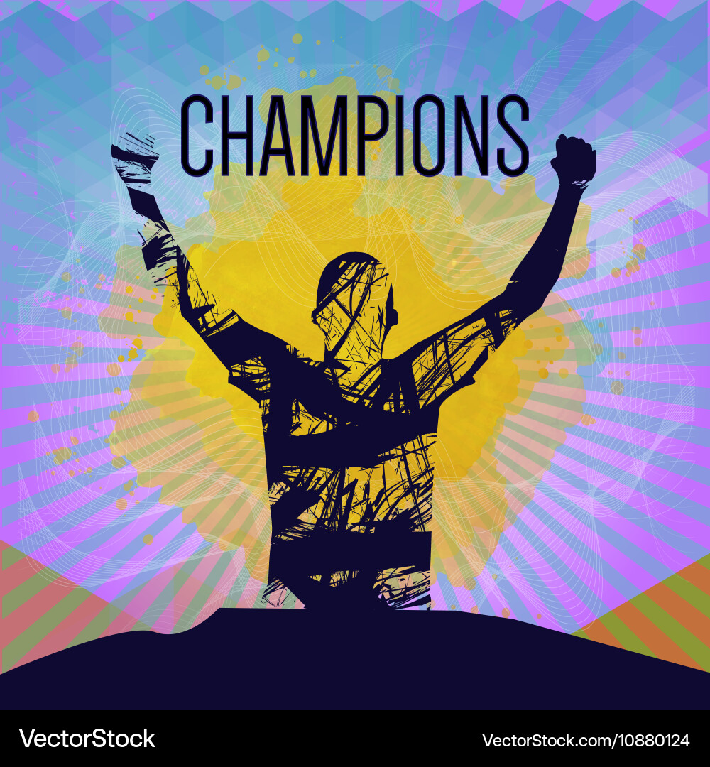 Digital abstract winner sportman champion Vector Image