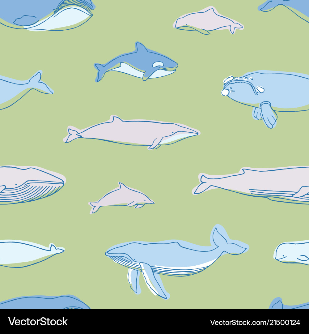 Gorgeous seamless pattern with aquatic animals Vector Image