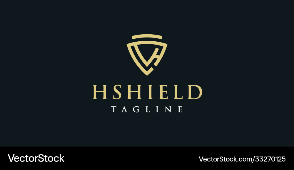 H shield logo design inspirtion Royalty Free Vector Image