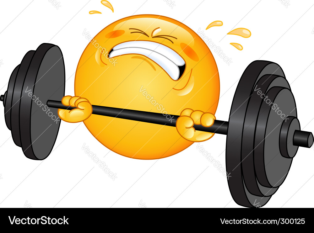 Weightlifter emoticon Royalty Free Vector Image
