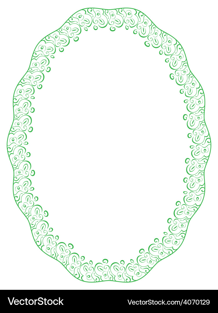 Green oval frame on white background Royalty Free Vector