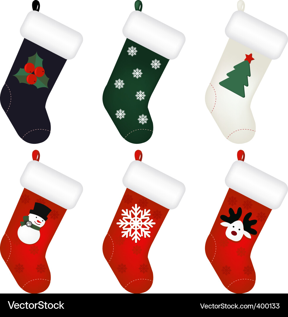 Christmas stockings Royalty Free Vector Image - VectorStock