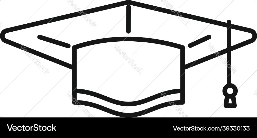Graduation hat icon outline college Royalty Free Vector