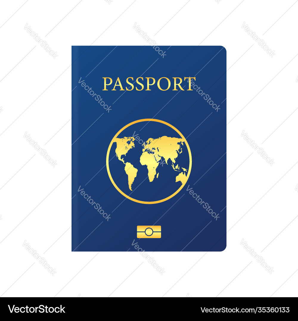 International passport cover template blue Vector Image