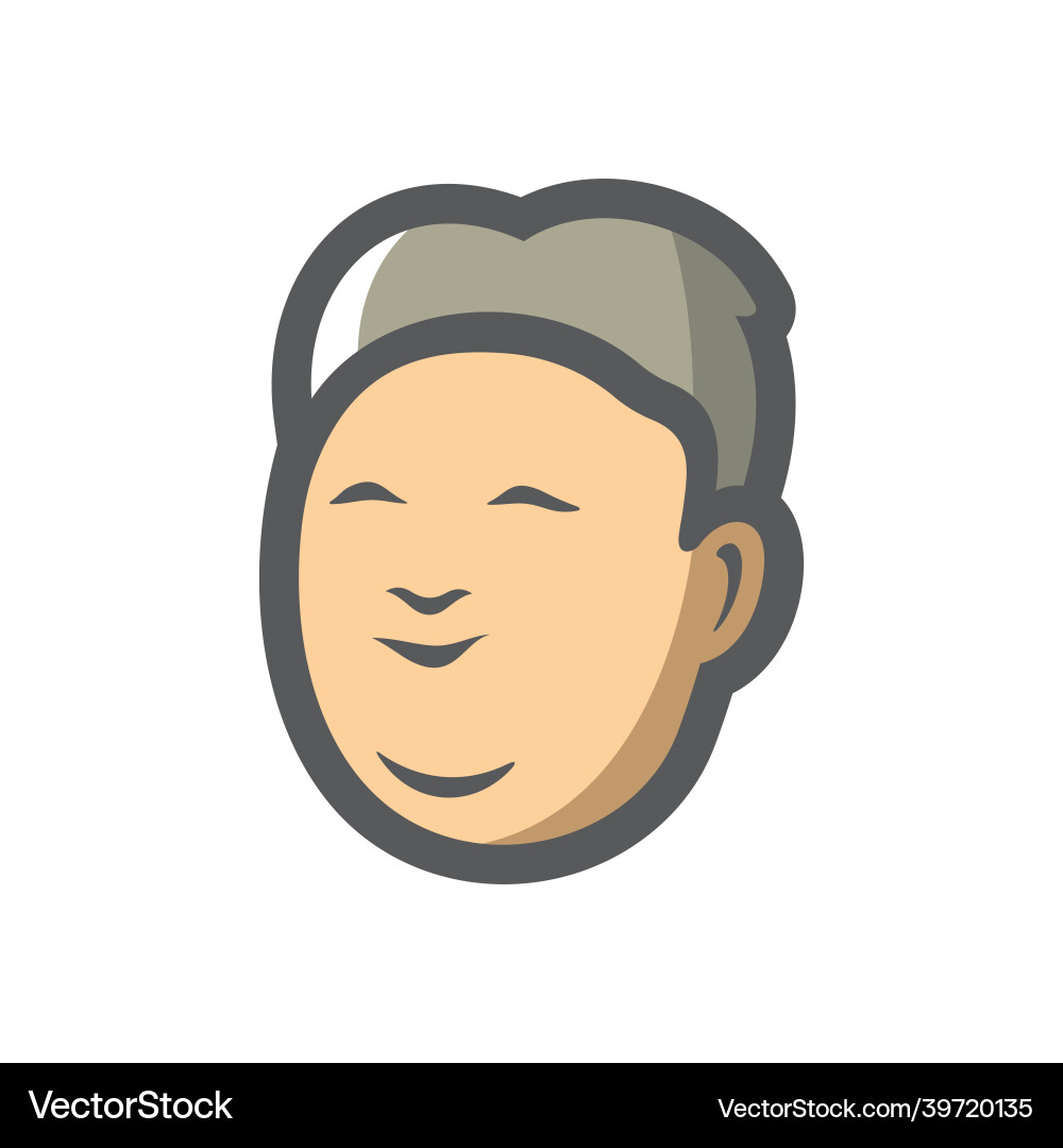 Asian man simple icon cartoon Royalty Free Vector Image